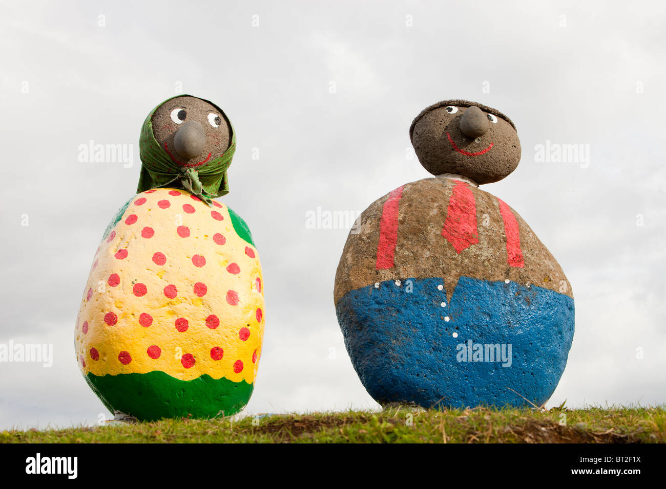 Curious roadside characters made out of large rocks near Bifrost in ...
