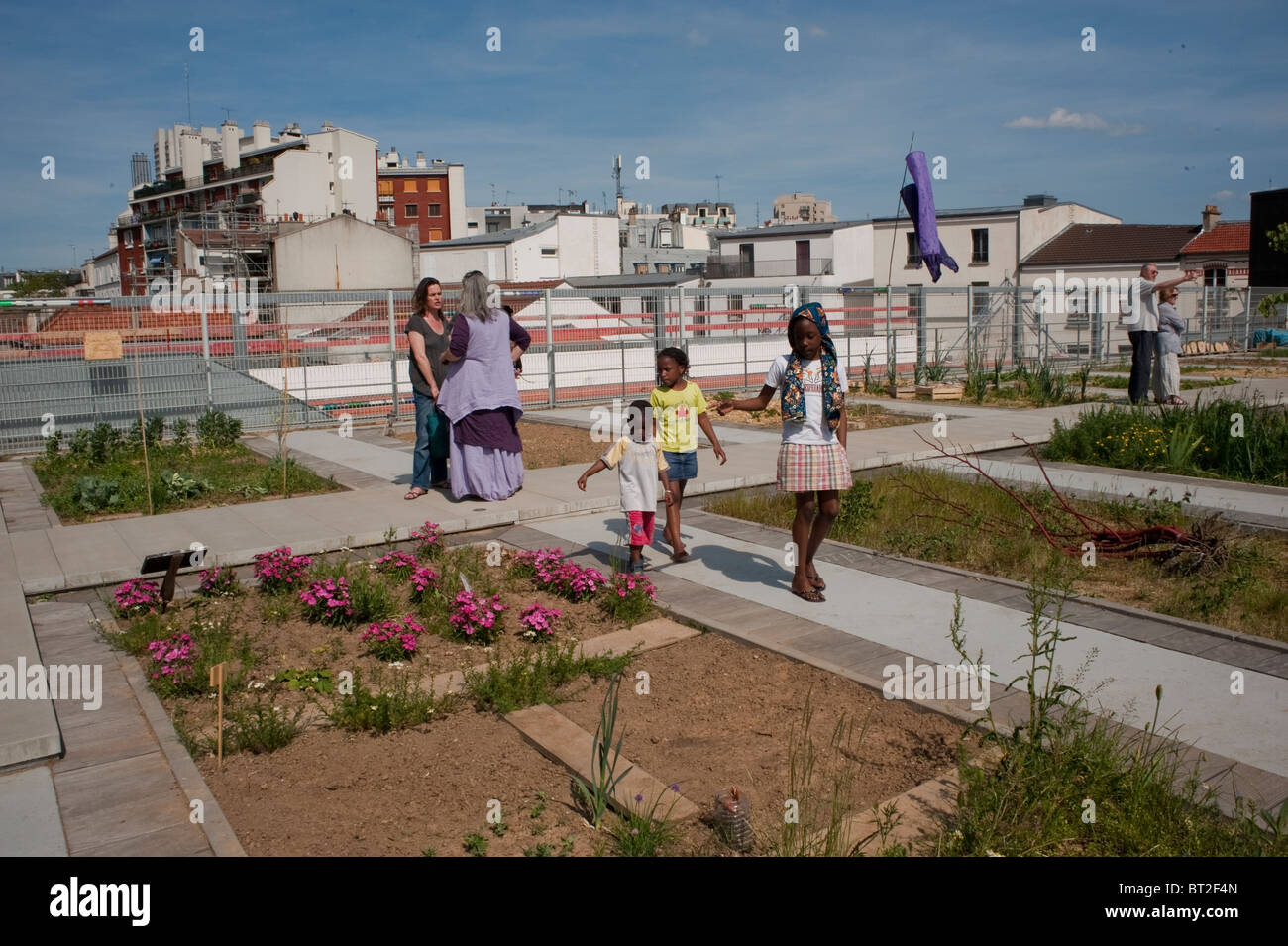 Paris, France, African Families and Children Visiting Community Garden ...