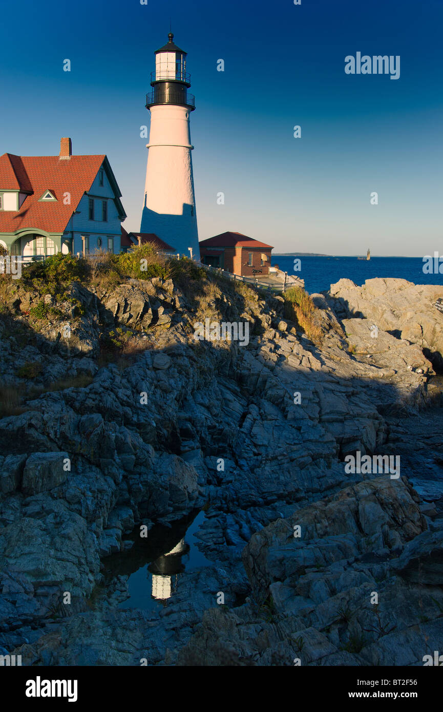 The Portland Head Light and Reflection Stock Photo - Alamy