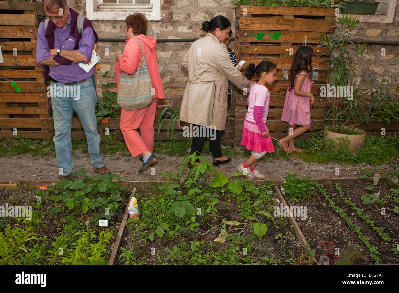 Paris, France, Families Visiting Community Garden on New Low-income ...