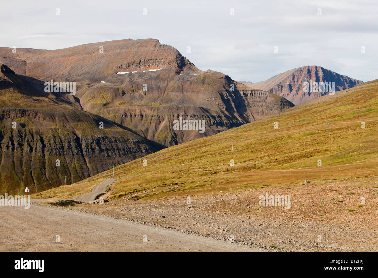 Icelands highest mountain road, on route 82 between Siglufjordur and ...