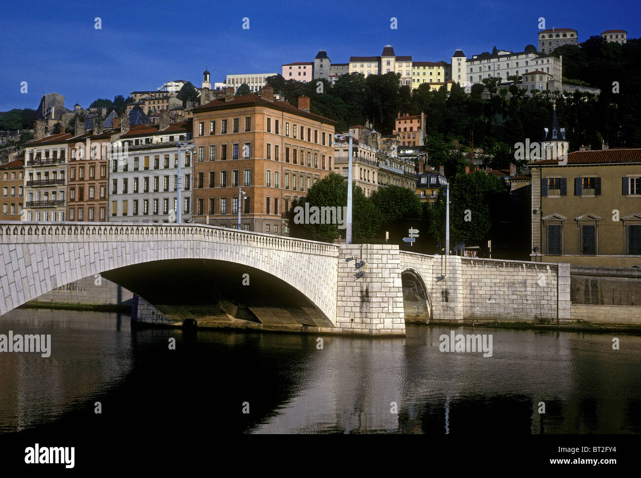 Bonaparte Bridge, buildings along waterfront, waterfront, riverside ...
