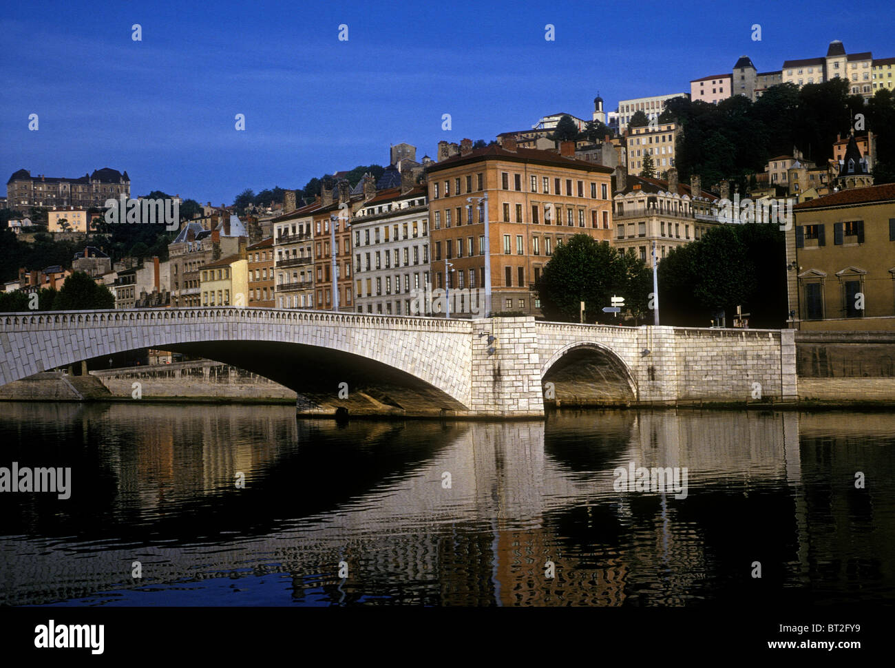 Bonaparte Bridge, buildings along waterfront, waterfront, riverside ...