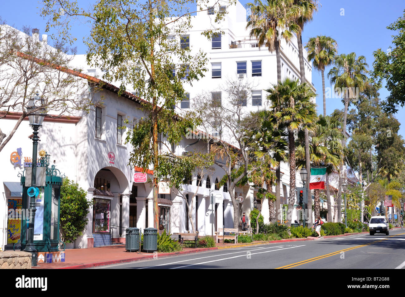 Street with shops, Santa Barbara, California, USA Stock Photo - Alamy