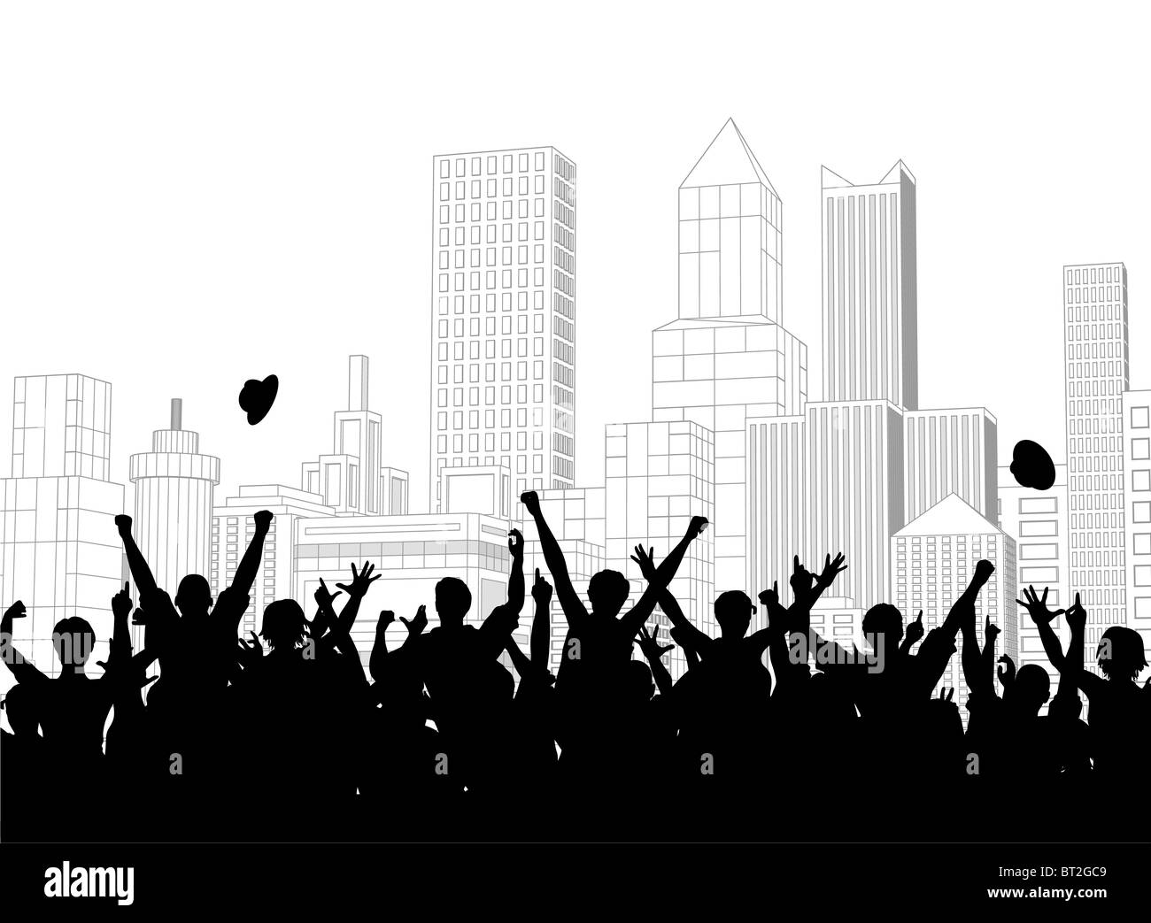 Celebrating outside Black and White Stock Photos & Images - Alamy