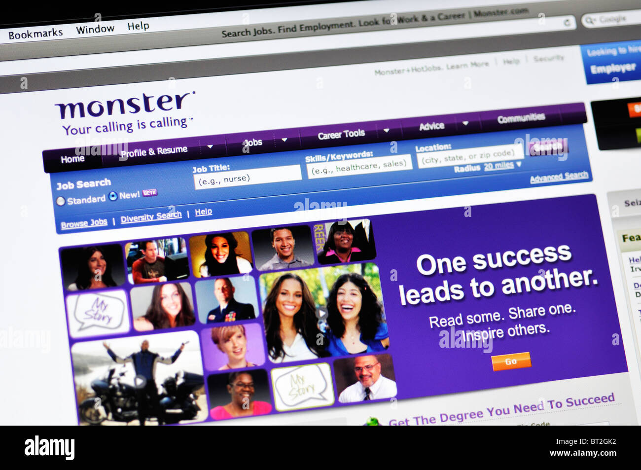 Monster com website hi-res stock photography and images - Alamy