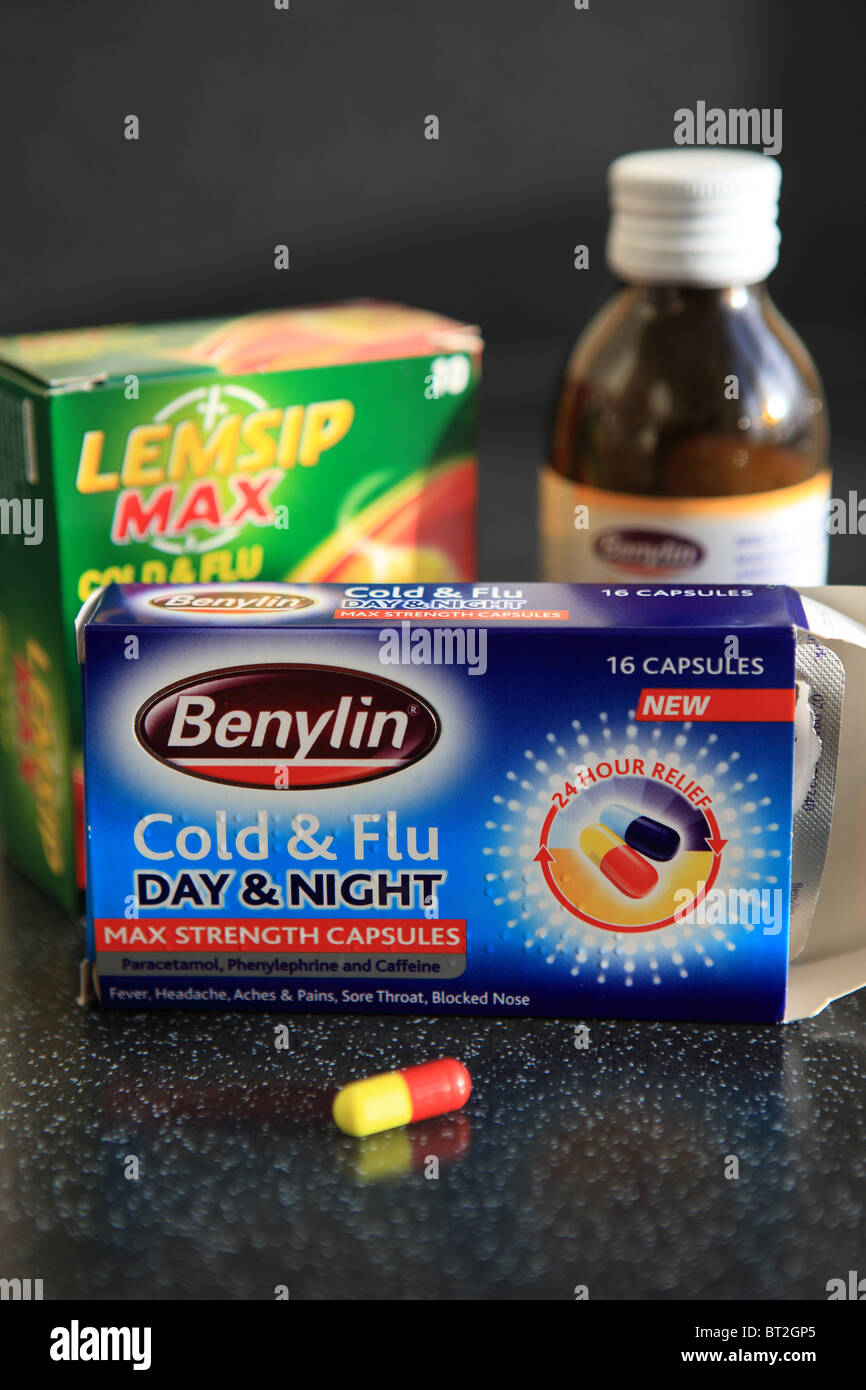 Cold & Flu remedies Stock Photo - Alamy