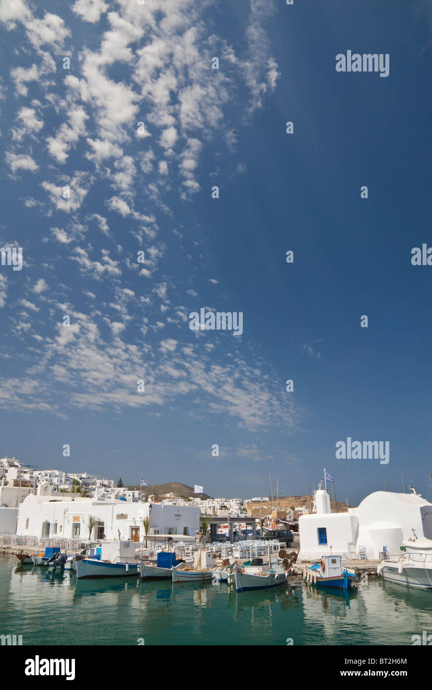 The small harbour of Naoussa town, Paros Island, Greece Stock Photo - Alamy