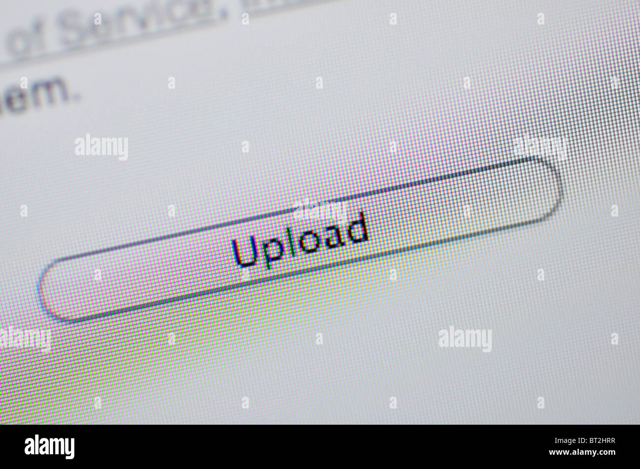 Upload button on website screen Stock Photo - Alamy