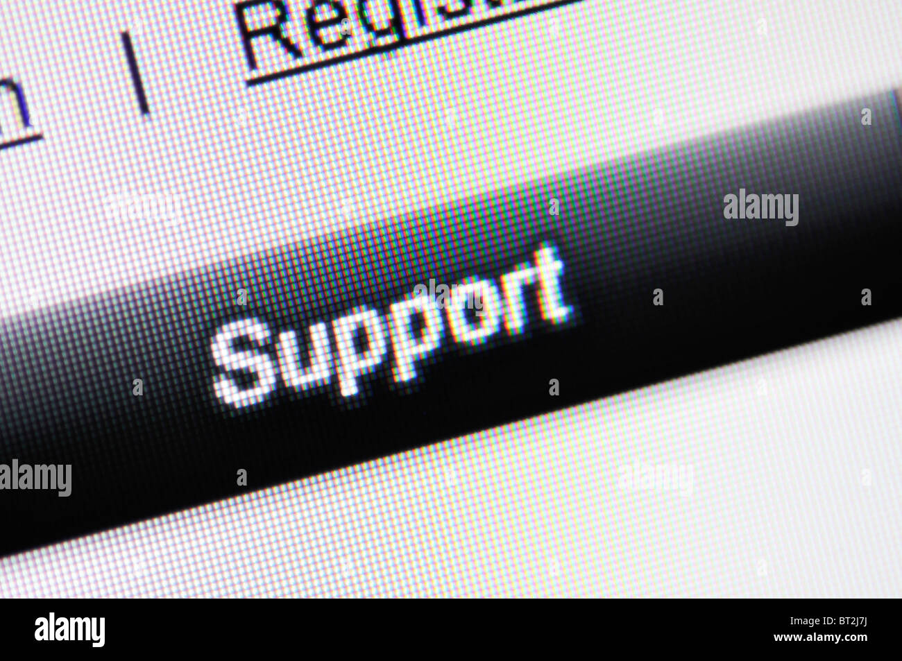 Support button on website screen Stock Photo - Alamy