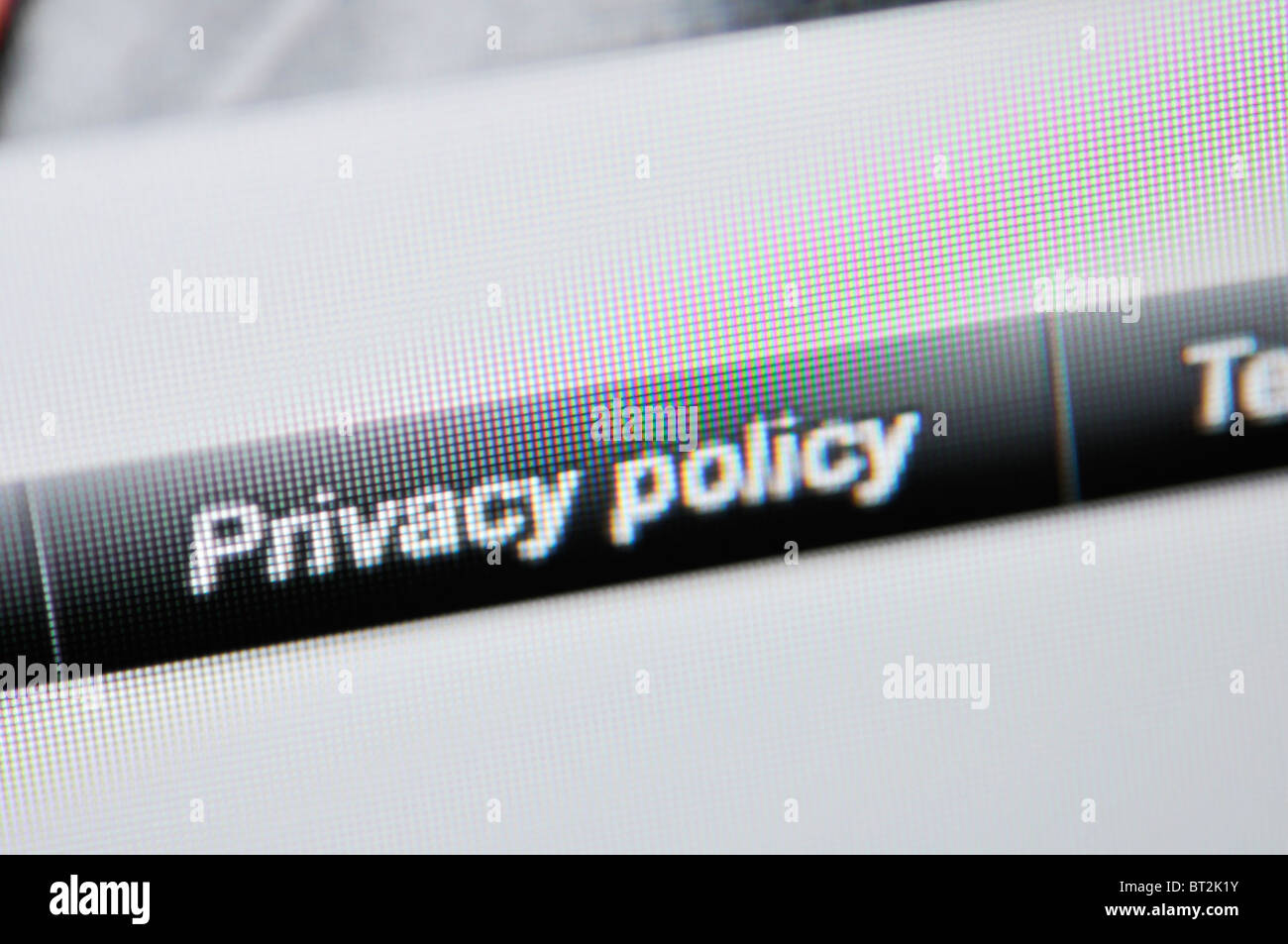 Privacy policy button on website screen Stock Photo - Alamy