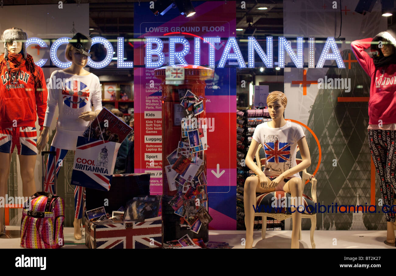 Window display in Cool Britannia tourist shop in London's West End ...