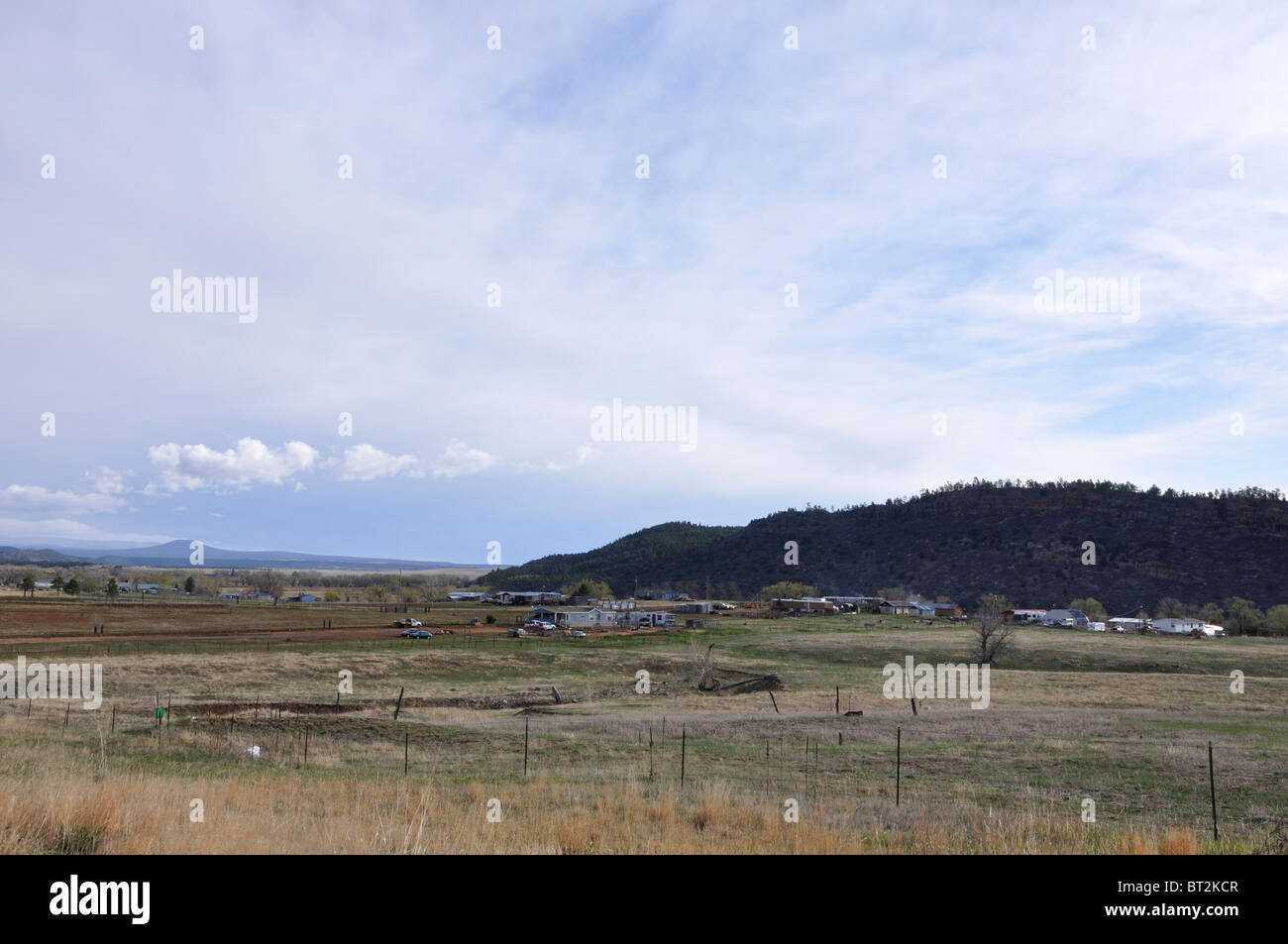 Landscape with a poor village, rural New Mexico, USA Stock Photo - Alamy