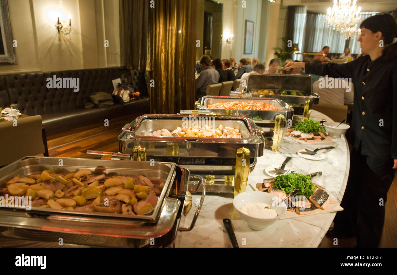 Hot food buffet at business lunch Stock Photo - Alamy