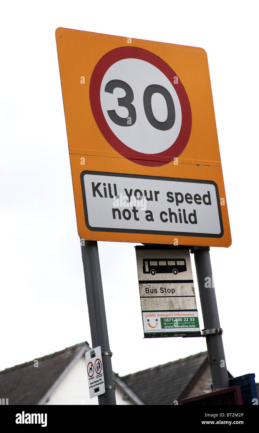 Kill your speed, not a child road sign on entry to a rural village ...