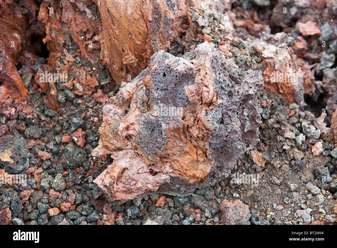 A fresh lava flow that erupted during the Krafla fires at Leirhnjukur ...