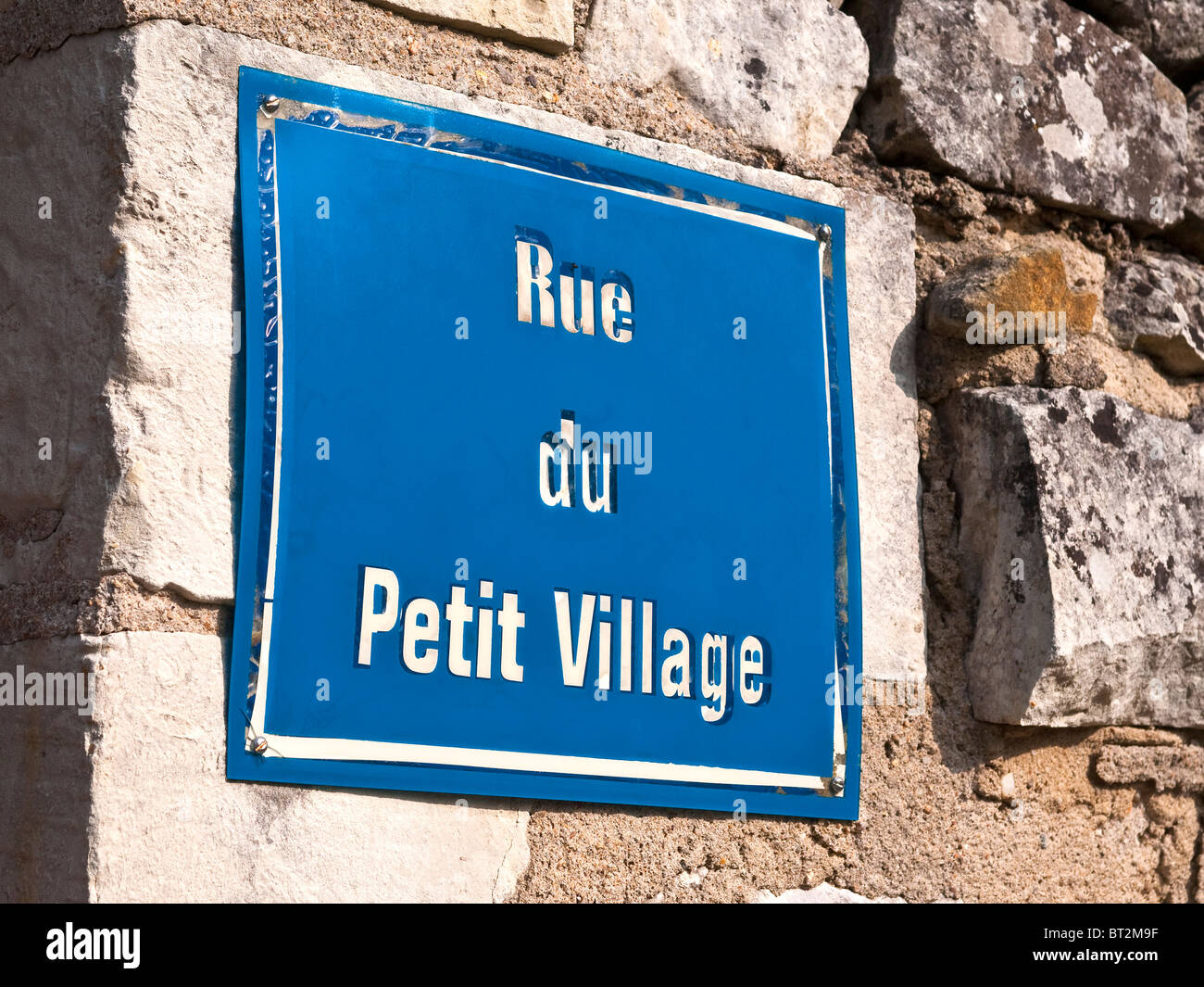 French blue enamel sign "Rue du Petit Village" / Little Village street ...