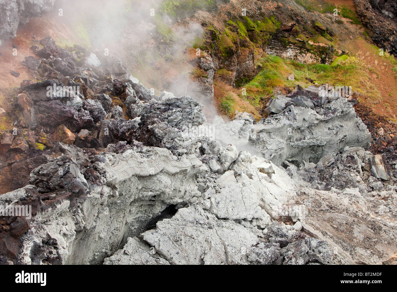 A fresh lava flow that erupted during the Krafla fires at Leirhnjukur ...