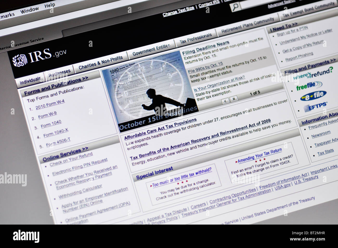 Irs website screenshot hi-res stock photography and images - Alamy