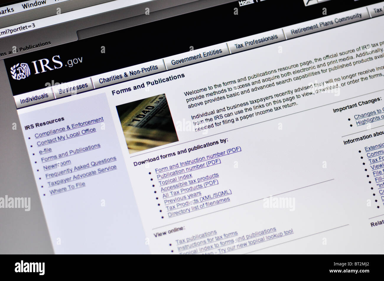 Irs website screenshot hi-res stock photography and images - Alamy