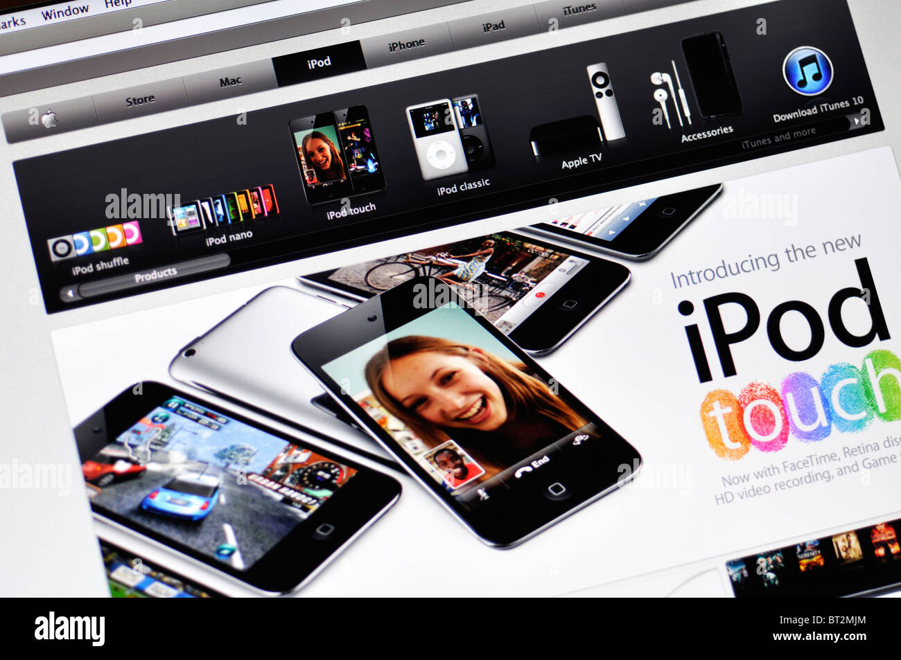 Apple store website showing iPod touch Stock Photo - Alamy