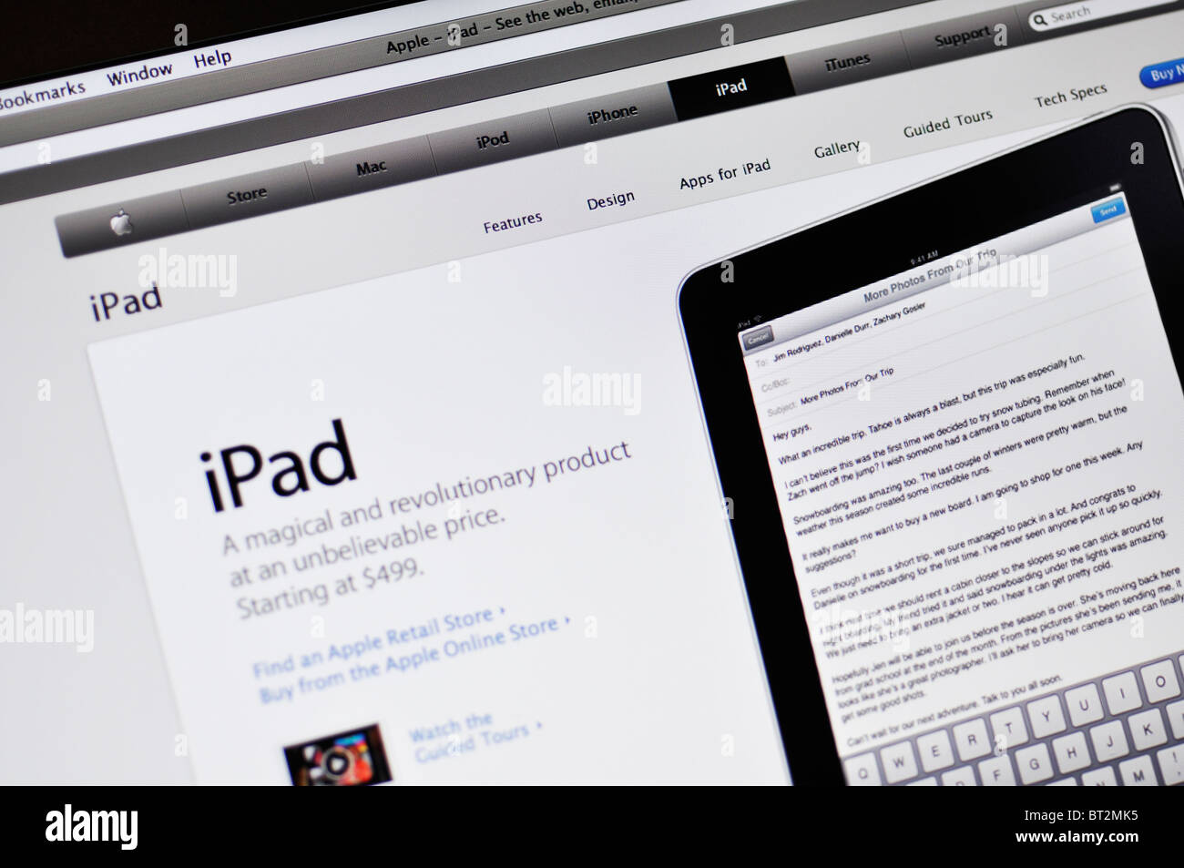 Apple store website showing iPad Stock Photo - Alamy
