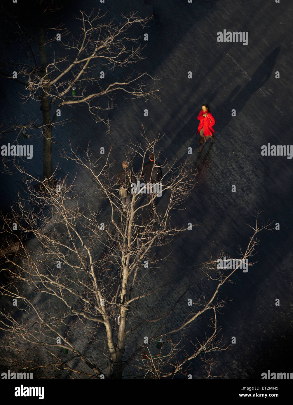 Passing secret information at a clandestine meeting between a woman red ...