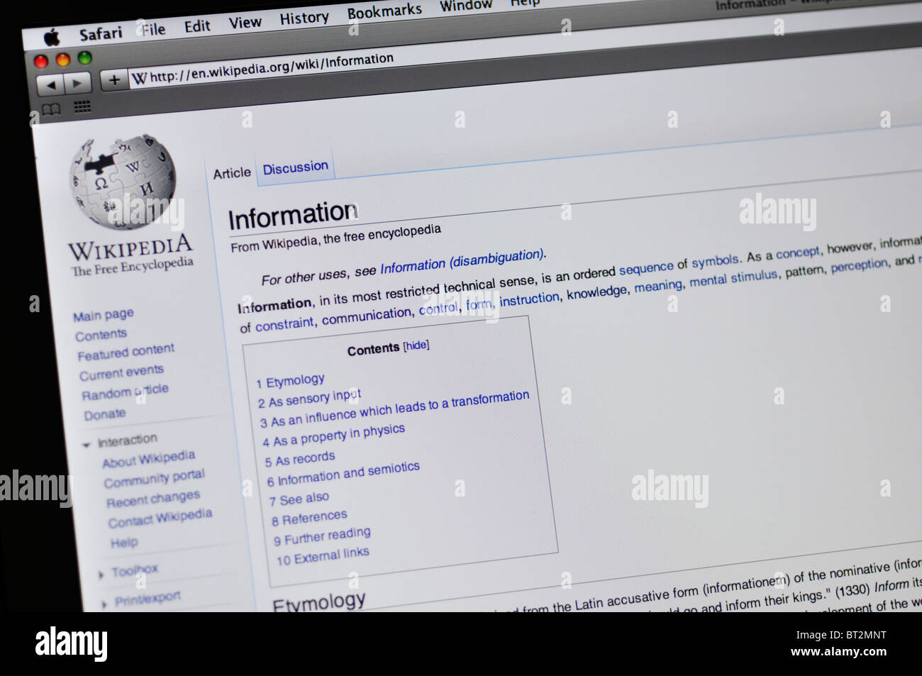 Wikipedia website screenshot hi-res stock photography and images - Alamy