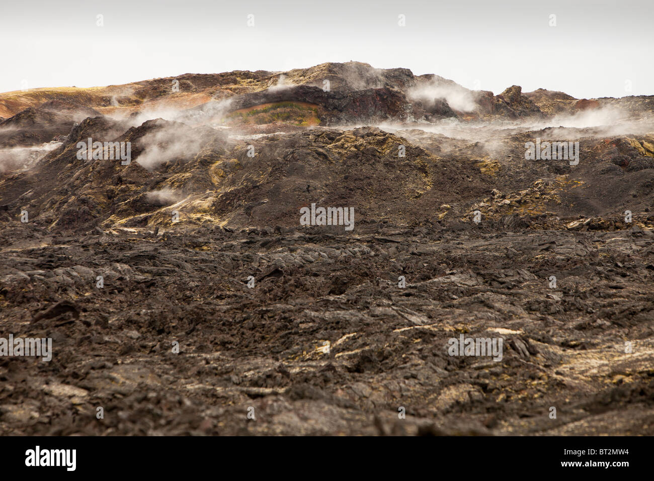 A fresh lava flow that erupted during the Krafla fires at Leirhnjukur ...