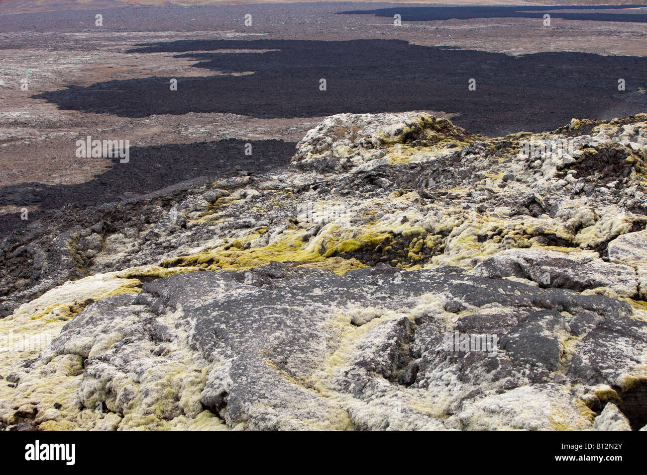 A fresh lava flow that erupted during the Krafla fires at Leirhnjukur ...