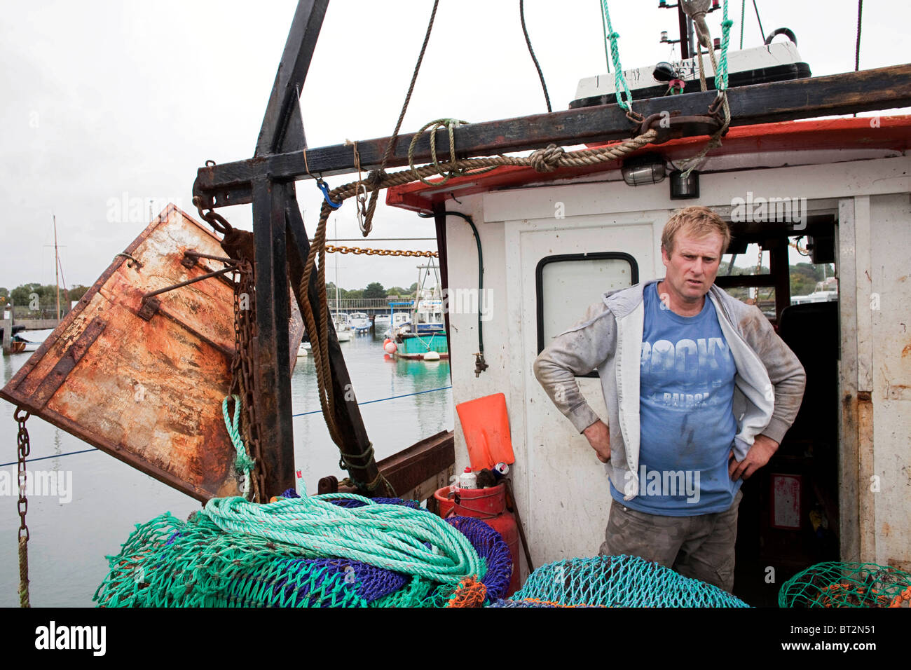 Local inshore day fisherman Andy Mitchell seen on his boat in the south ...
