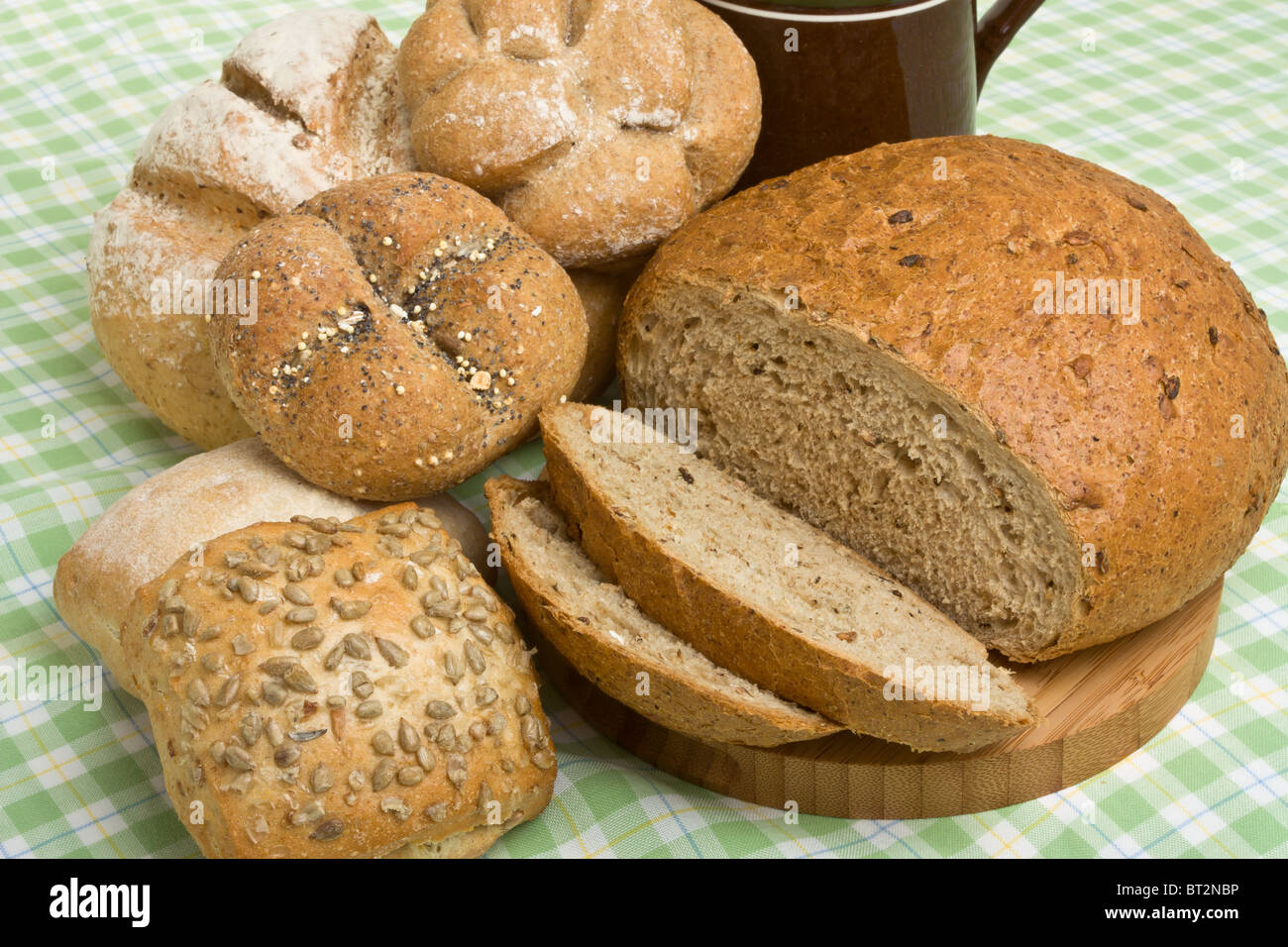 A selection of rustic organic handmade gourmet breads Stock Photo - Alamy