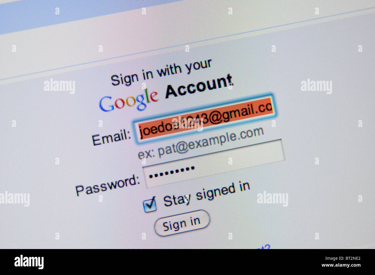 Log in with google hi-res stock photography and images - Alamy