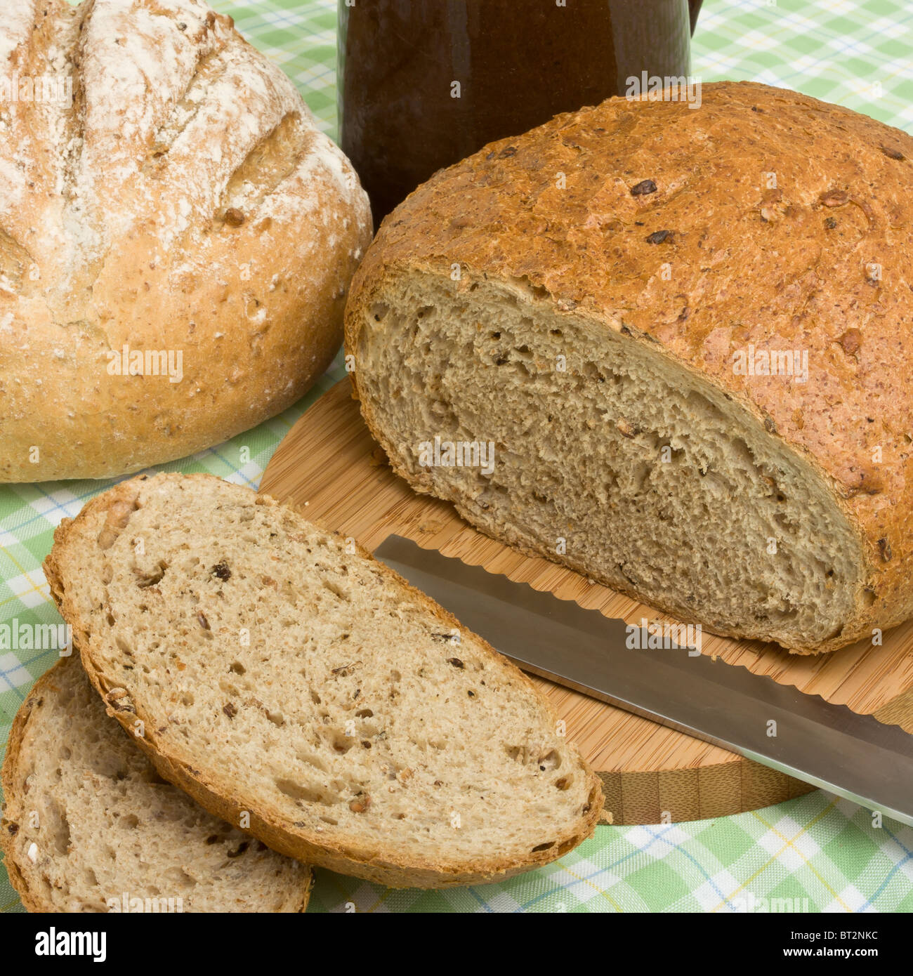 A selection of rustic organic handmade gourmet breads Stock Photo - Alamy