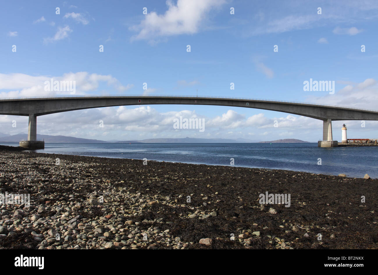 Skye Bridge and Eilean Ban lighthouse Scotland October 2010 Stock Photo ...