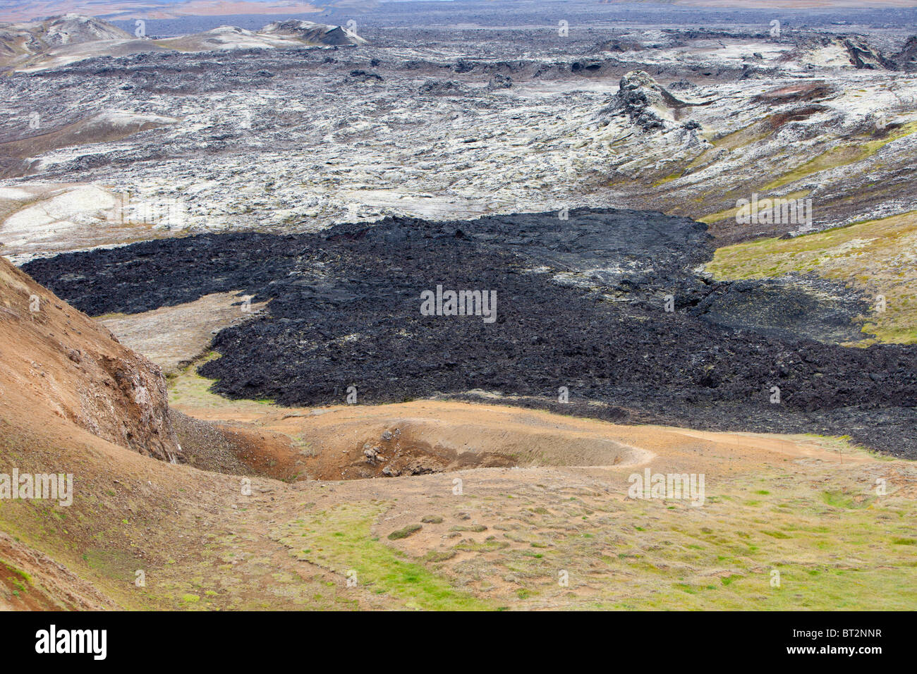 A fresh lava flow that erupted during the Krafla fires at Leirhnjukur ...