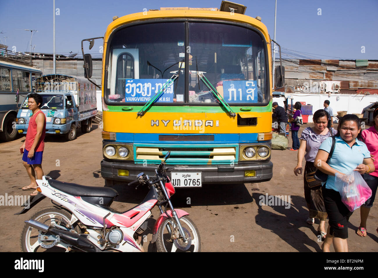 Bus Station Vientiane Stock Photo - Alamy