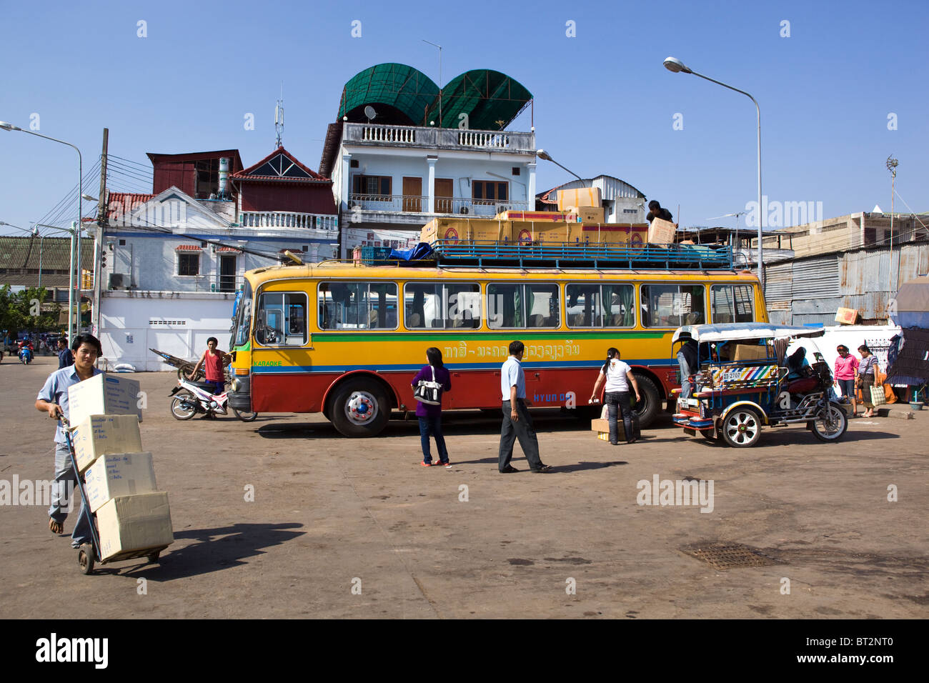 Bus Station Vientiane Stock Photo - Alamy
