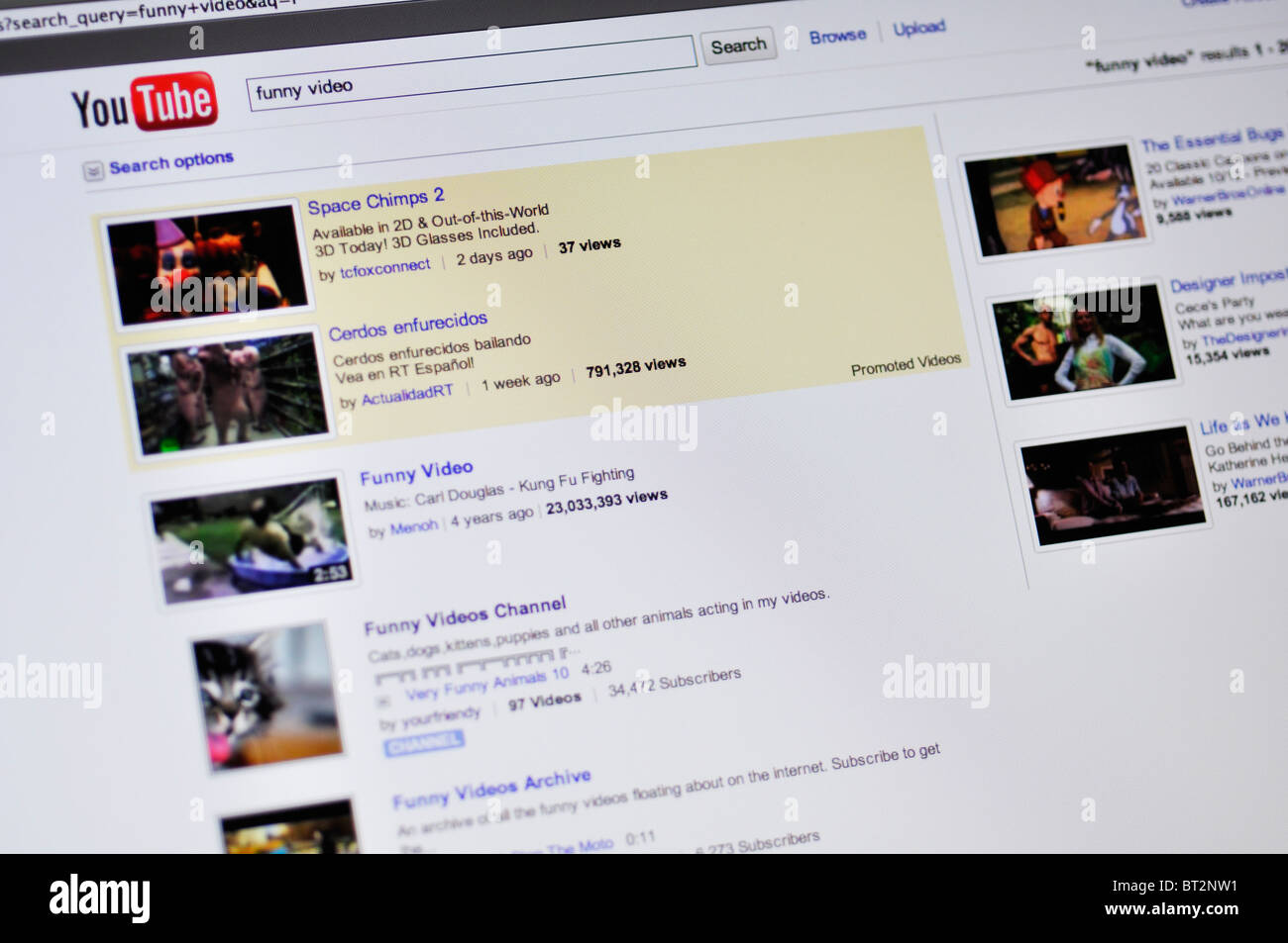 Youtube screen shot hi-res stock photography and images - Alamy