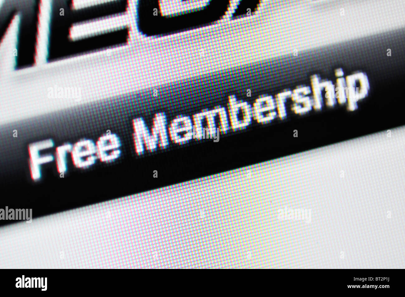 Free membership button on website screen Stock Photo - Alamy