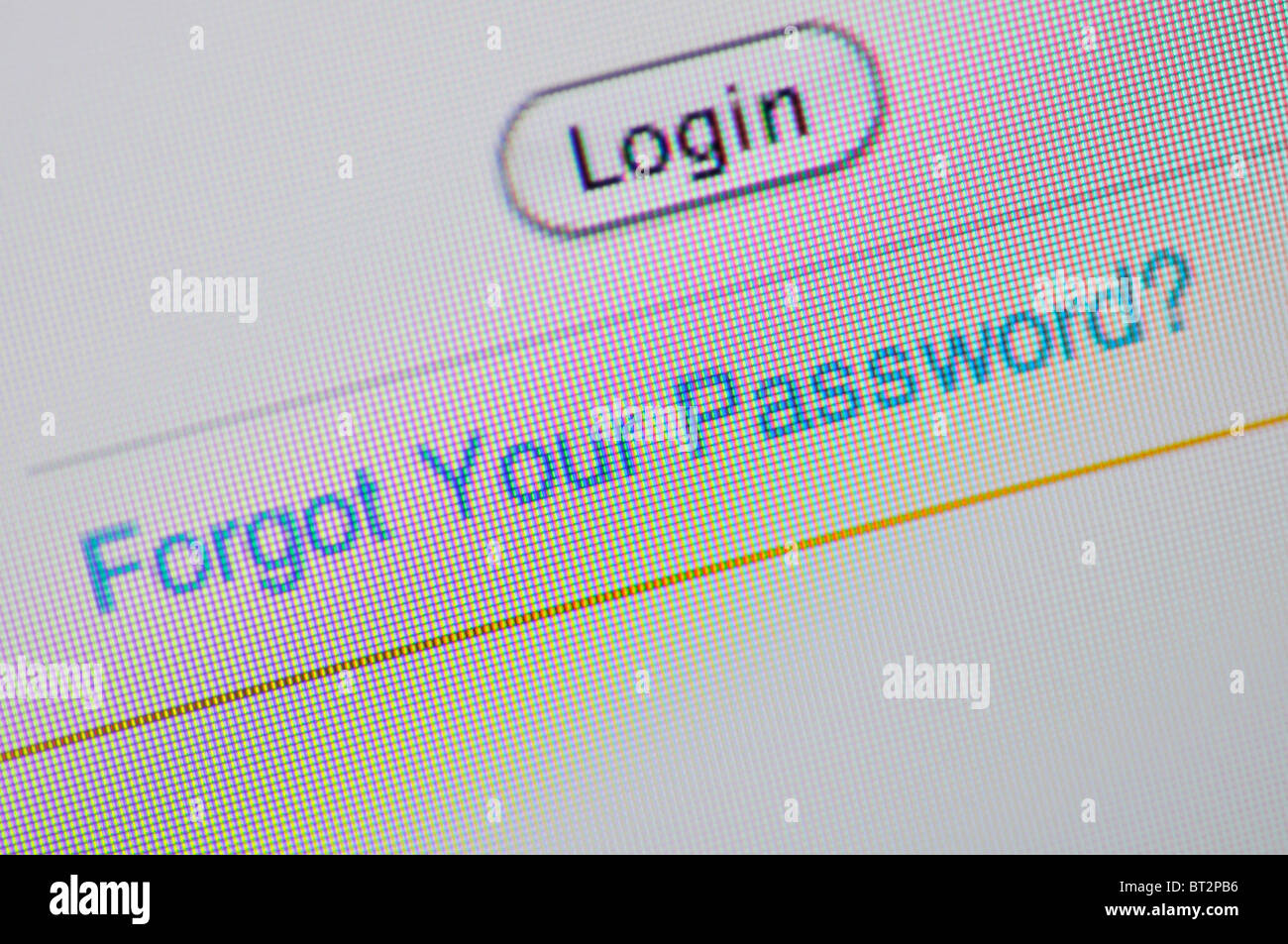 Password recovery button on website screen Stock Photo - Alamy