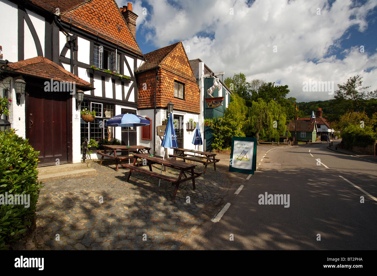 The White Horse public house in the Surrey village of Shere, near ...