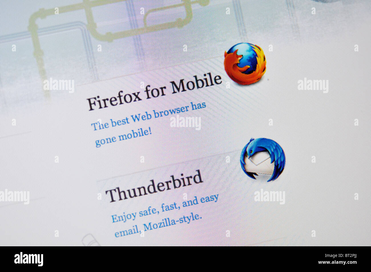 Mozilla Firefox for Mobile website Stock Photo - Alamy