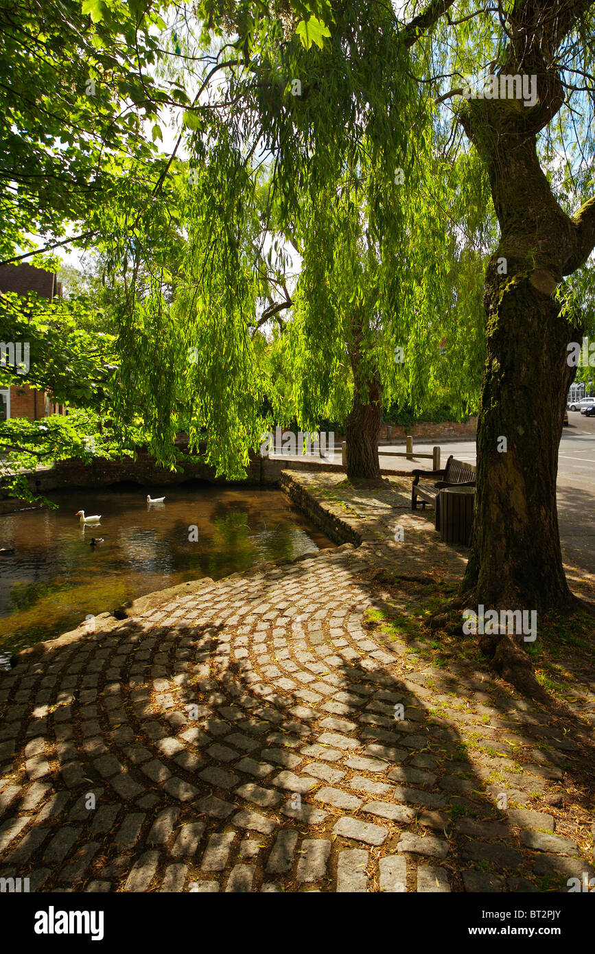 The Tillingbourne stream through the Surrey village of Shere, near ...