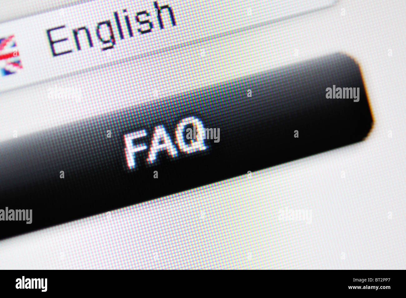 FAQ button on website screen Stock Photo - Alamy