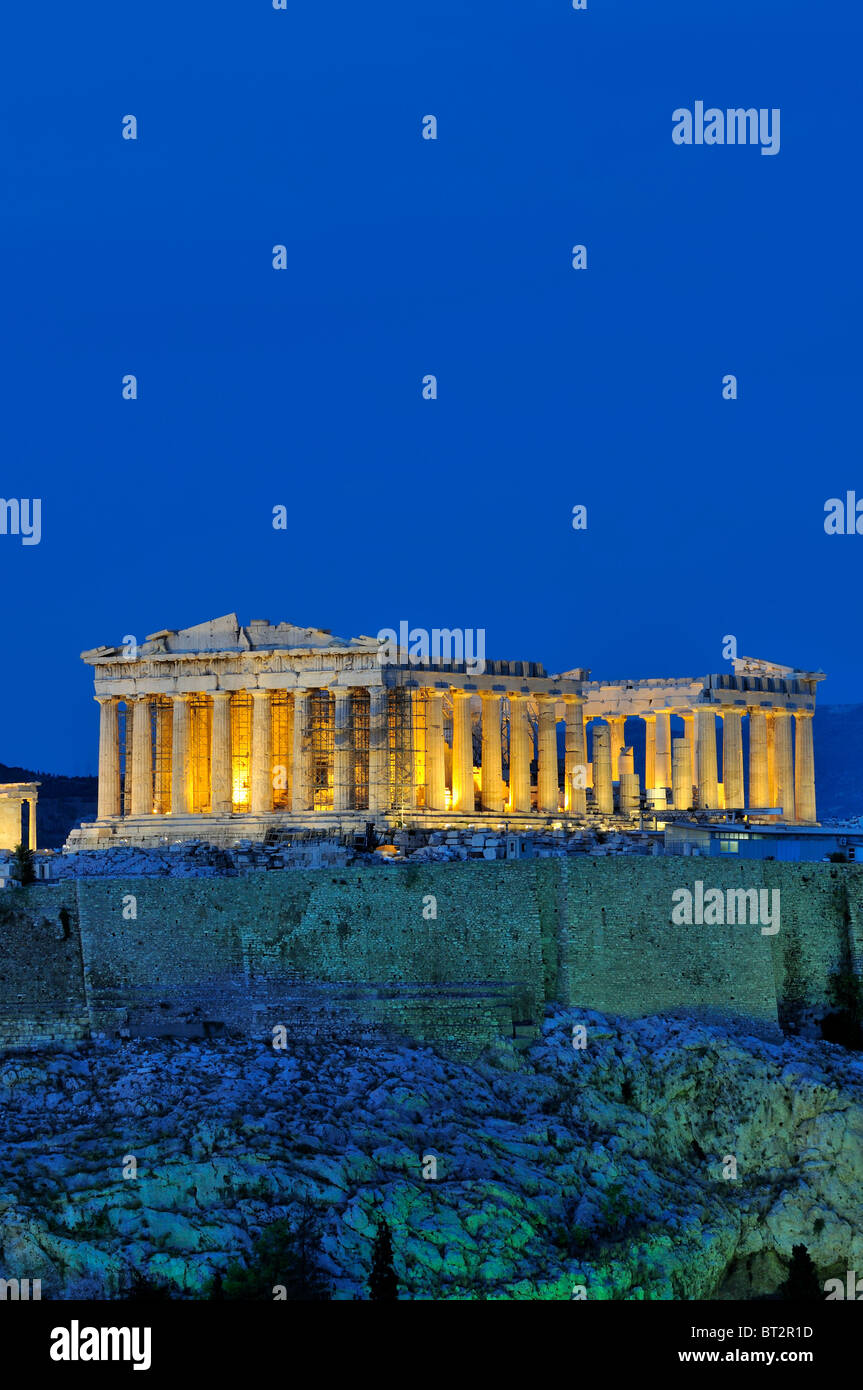 Parthenon temple during dusk time, Acropolis of Athens, Greece Stock Photo - Alamy