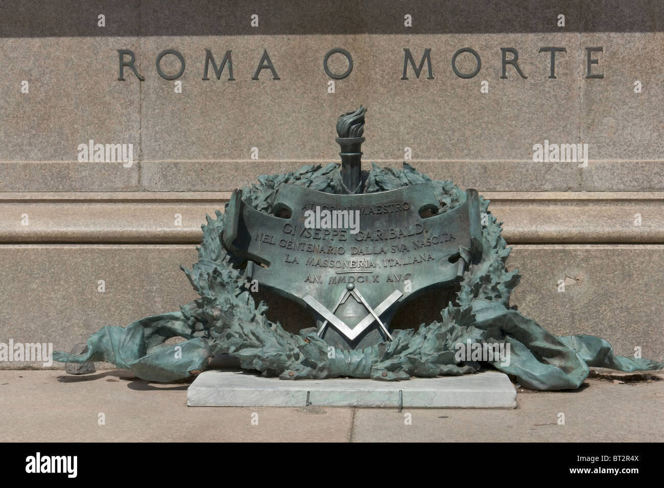 Masonic inscription honouring Giuseppe Garibaldi, dated 2660 aUc, Rome ...