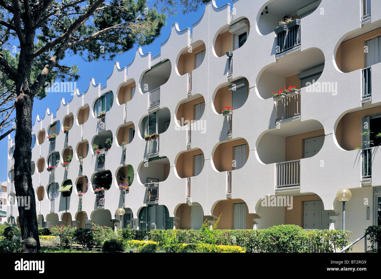 A modern apartment building resembling a cruise ship Stock Photo - Alamy