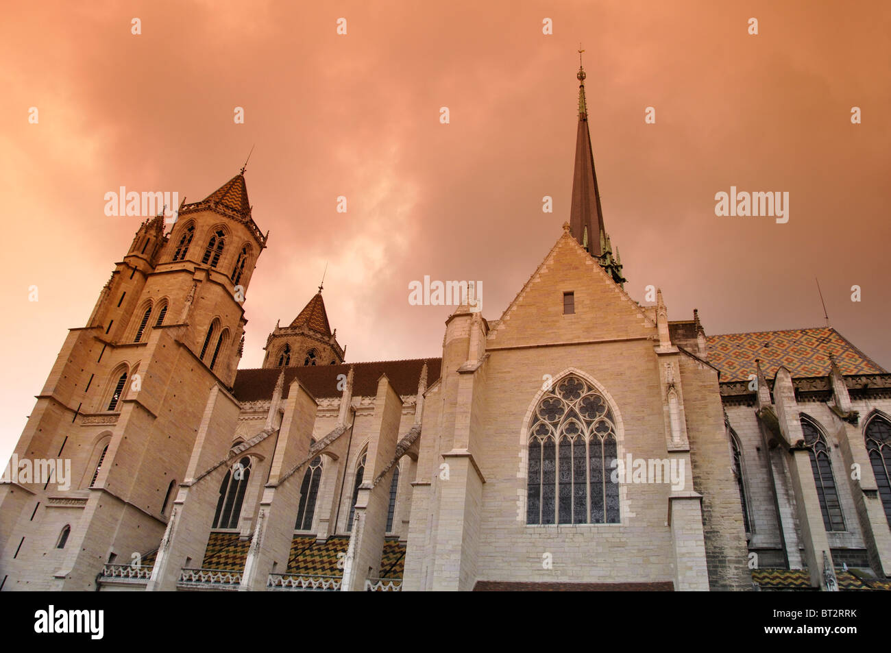 Notre Dame church at sunset, Dijon, France Stock Photo - Alamy