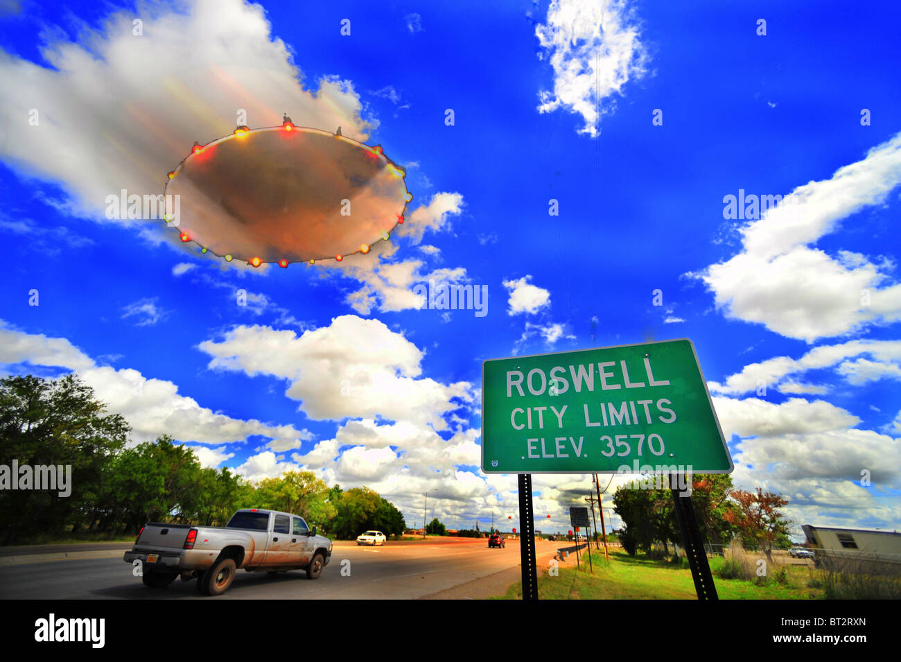 Roswell New Mexico home of UFO's Stock Photo - Alamy